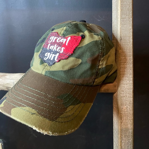 Accessories | Camouflage Cap With Red Patch | Poshmark